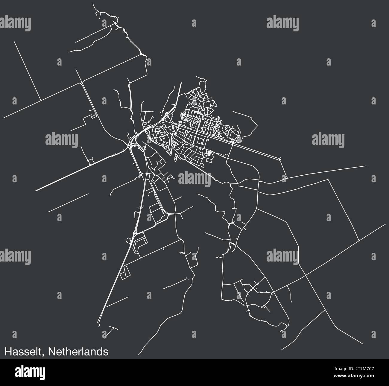 Street roads map of HASSELT, NETHERLANDS Stock Vector Image & Art - Alamy