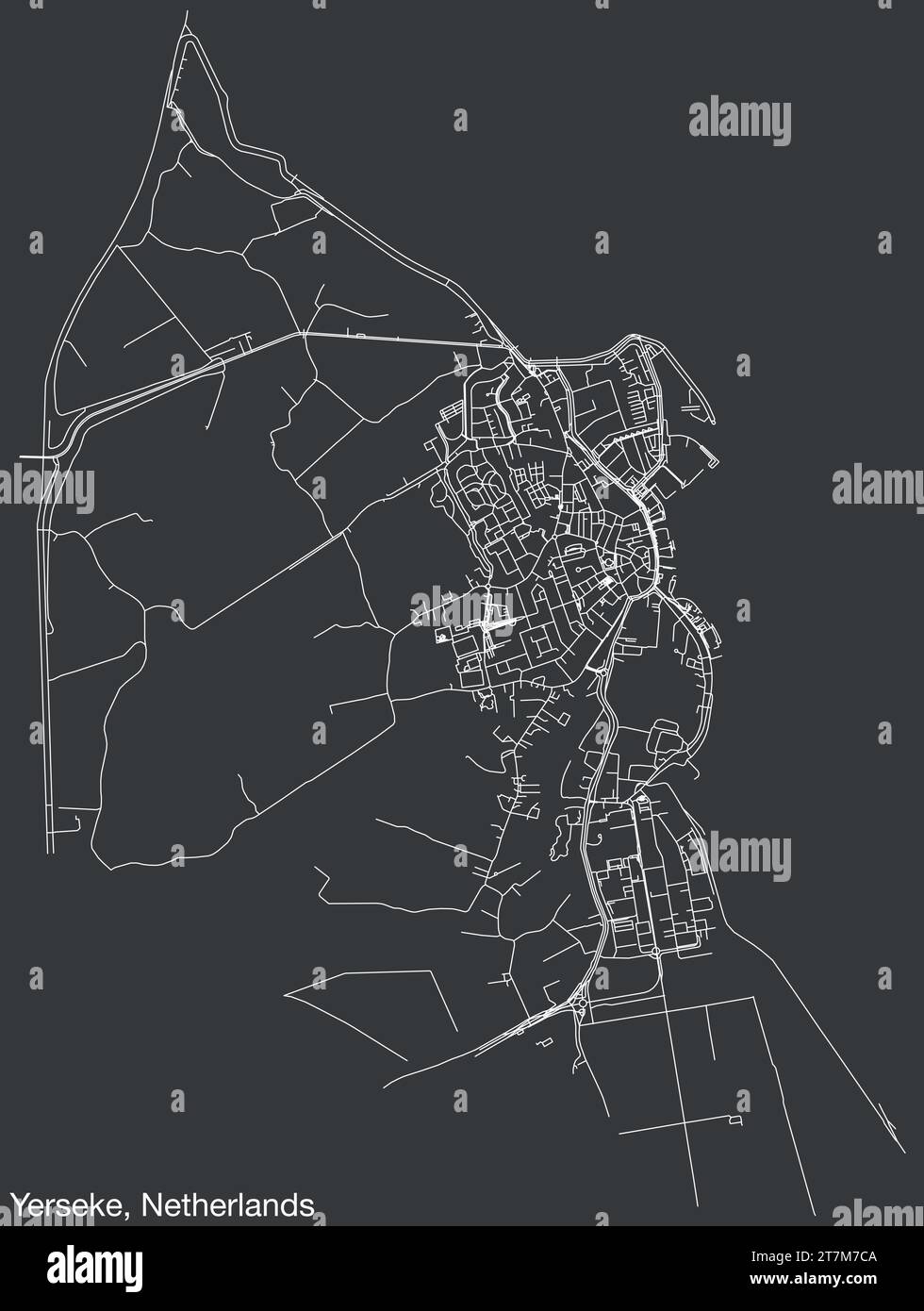 Street roads map of YERSEKE, NETHERLANDS Stock Vector Image & Art - Alamy