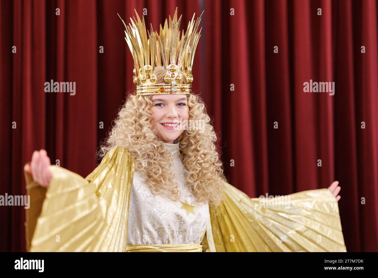 Nuremberg, Germany. 16th Nov, 2023. Nelli Lunkenheimer, the new Nuremberg Christkind, poses in ...