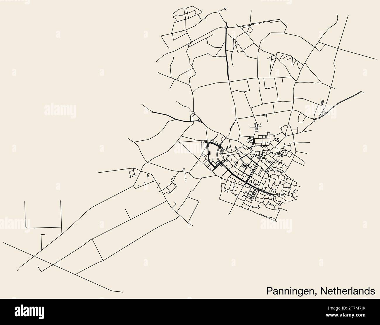 Street roads map of PANNINGEN, NETHERLANDS Stock Vector Image & Art - Alamy