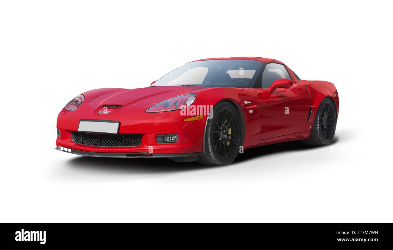 Chevrolet Corvette Z06 sport car isolated on white background Stock ...