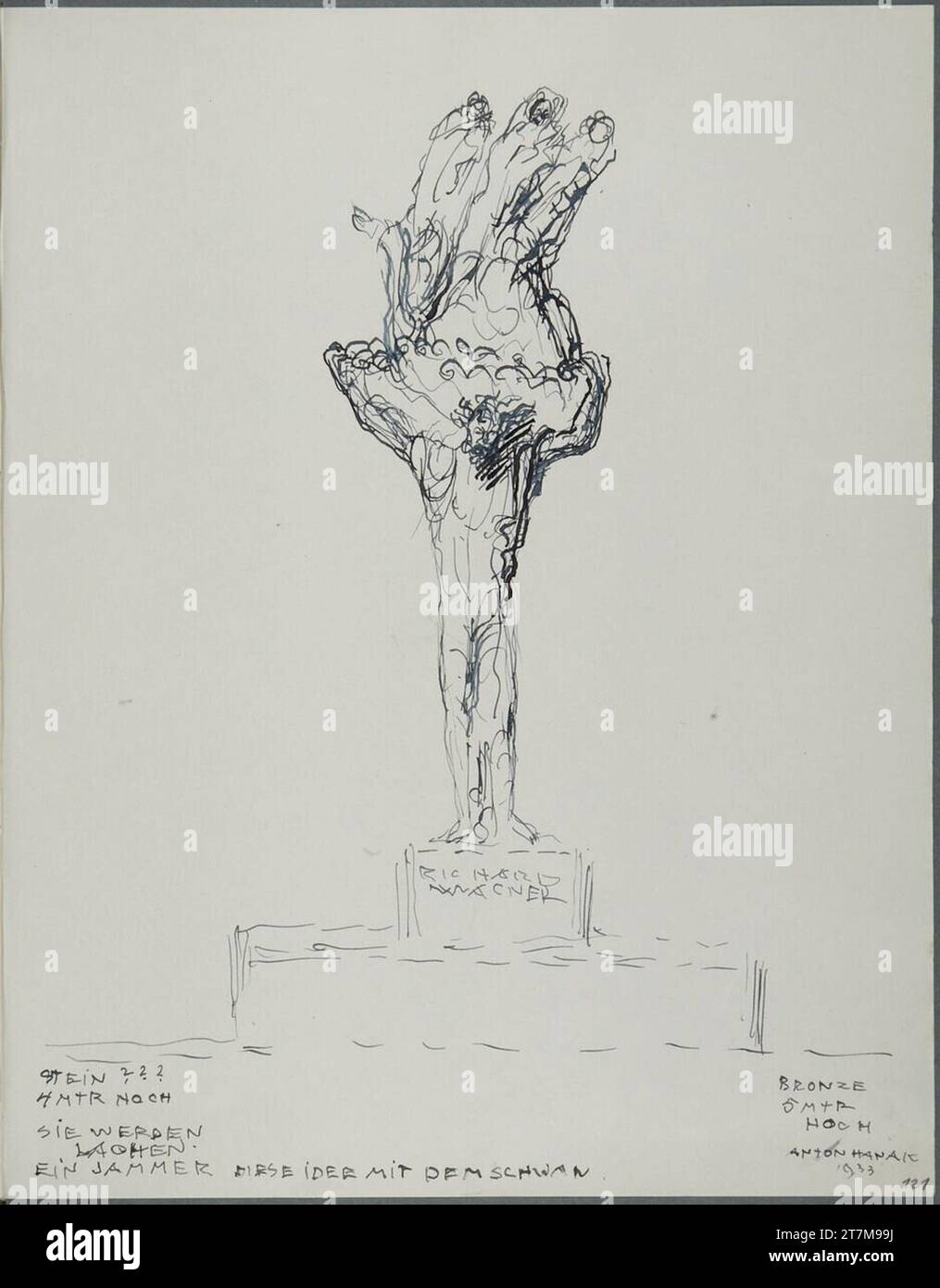 Anton Hanak Studies on a Richard Wagner monument, 1931-1933 ". Feder in ...