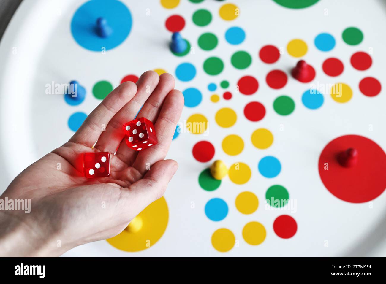 Board games (In swedish: sällskapsspel), in a swedish home Stock Photo ...