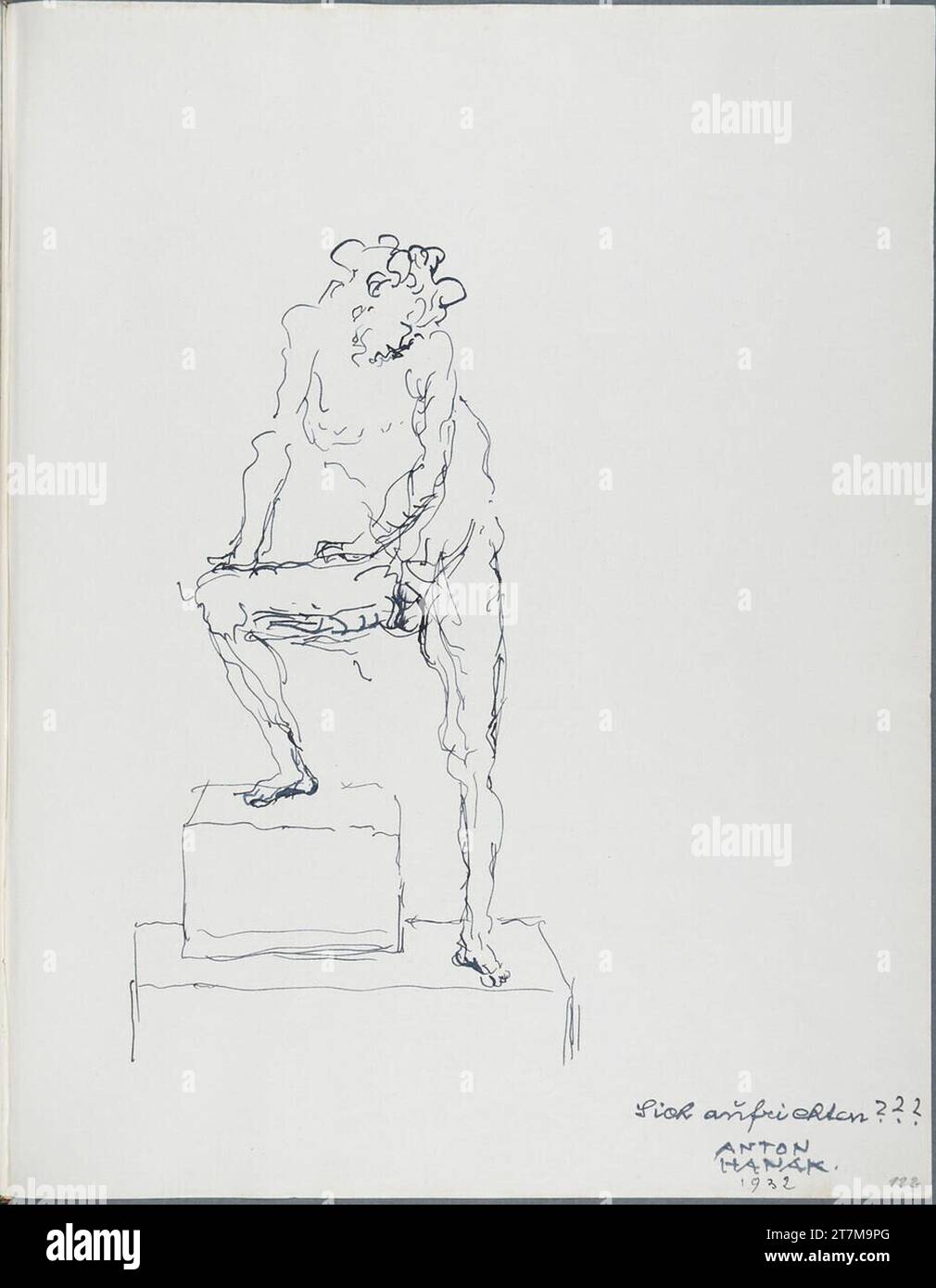 Anton Hanak Full -body self -portrait of the artist in sculptural form ...