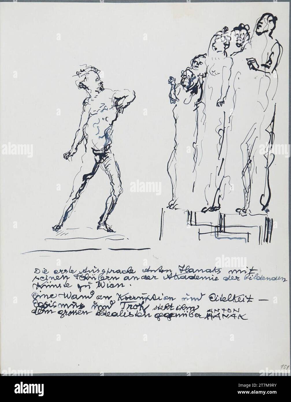 Anton Hanak Full -body self -portrait of the artist in sculptural form ...