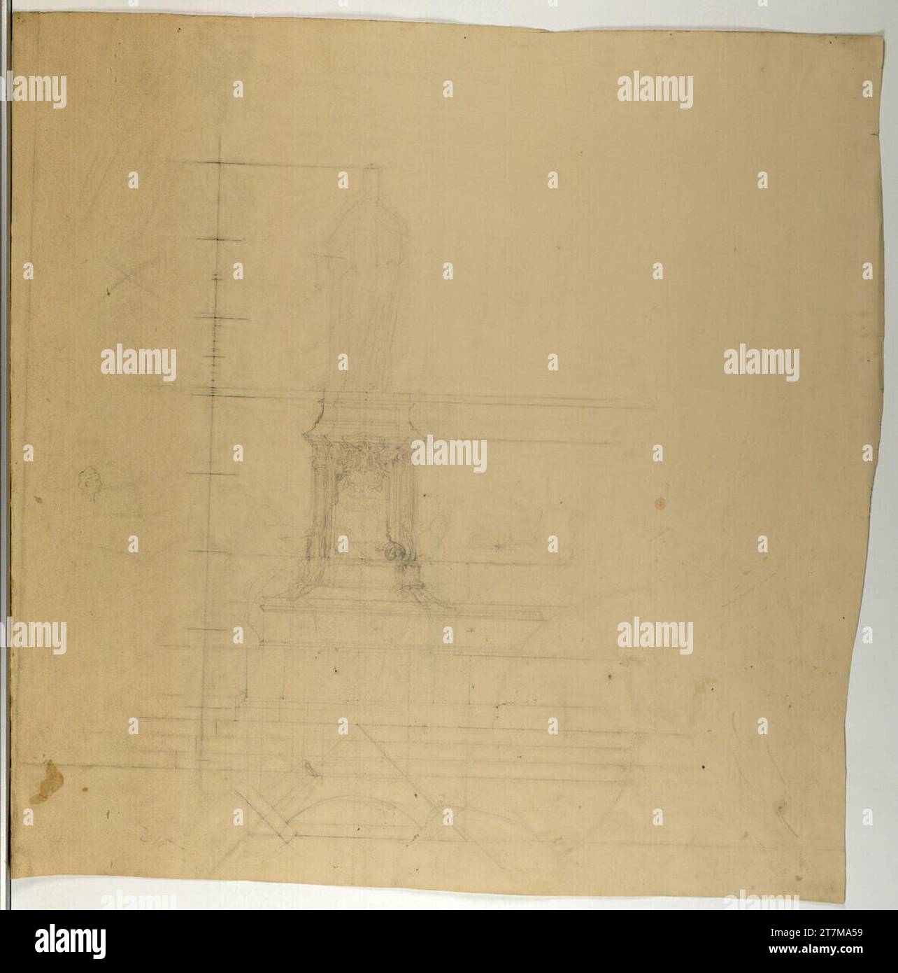 Rudolf Weyr Draft for a Mozart monument. Pencil Stock Photo - Alamy
