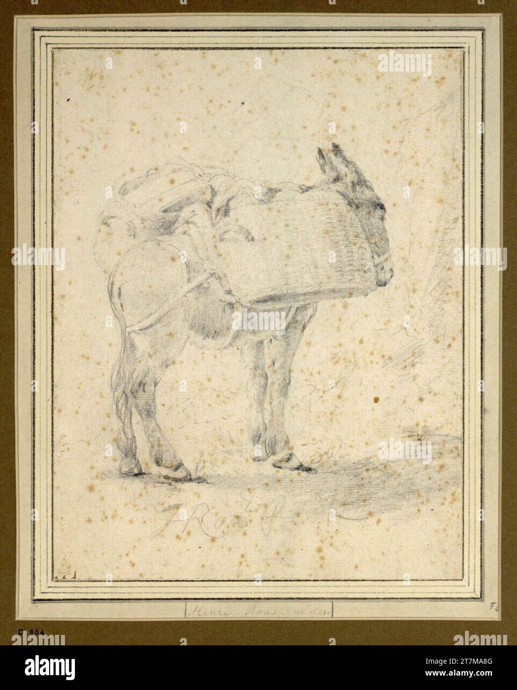 Johann Heinrich Roos Packed donkey to the right. Bleigriffel around ... Johann Heinrich Roos Packed donkey to the right. Bleigriffel around ...