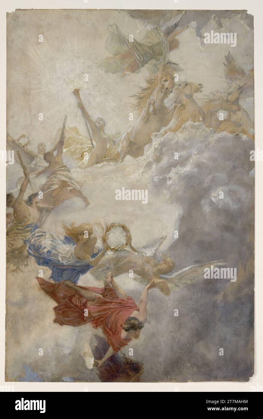 Franz von Matsch Victory of light over the darkness. Oil on paper ...