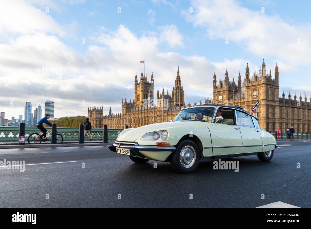 Citroen DS classic car following the London to Brighton veteran car run ...