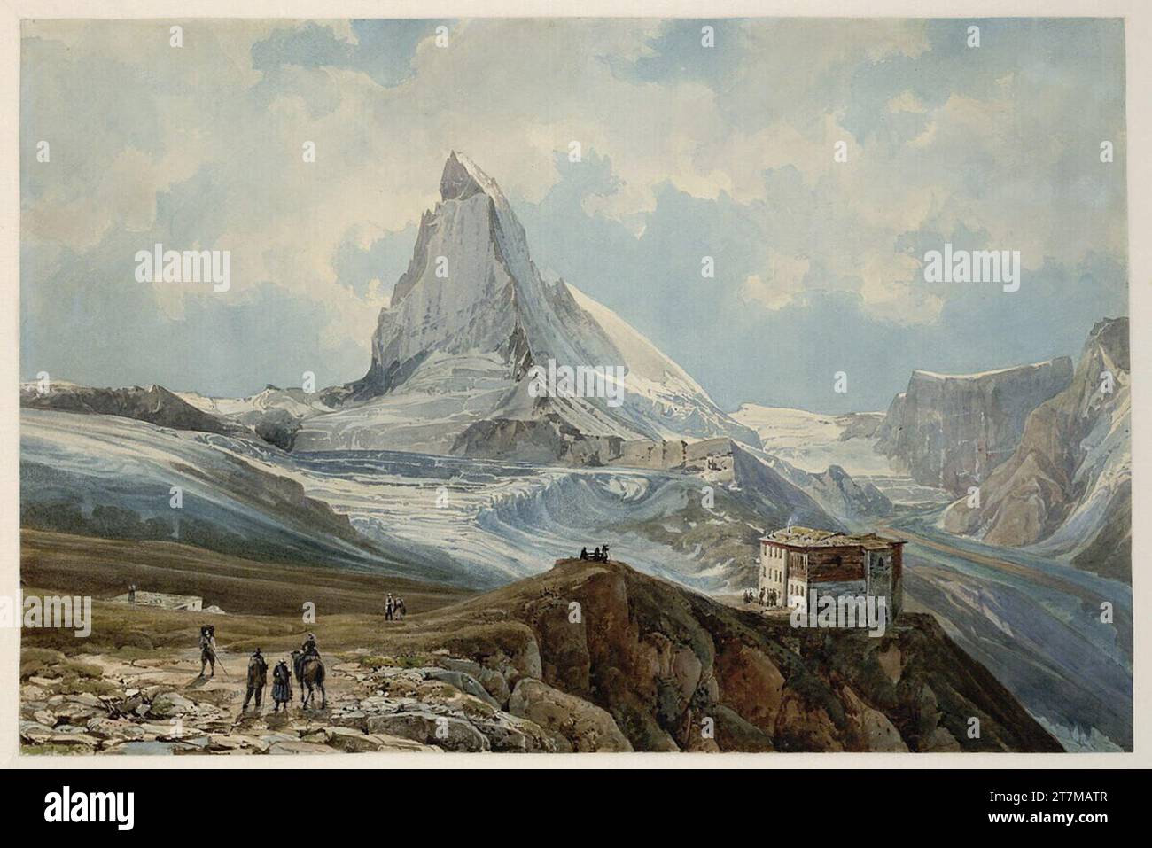 Thomas Ender Seen the Matterhorn from the Gornergrat. Watercolor 1854 ...