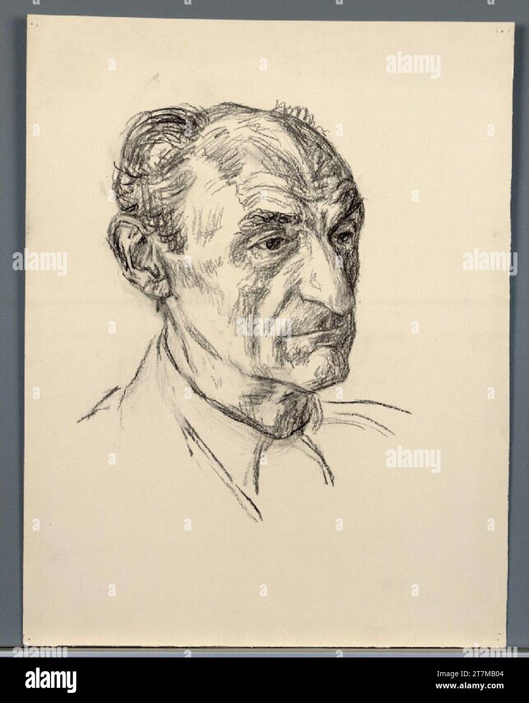 Walther Gamerith Portrait study of a man. Chalk Stock Photo - Alamy