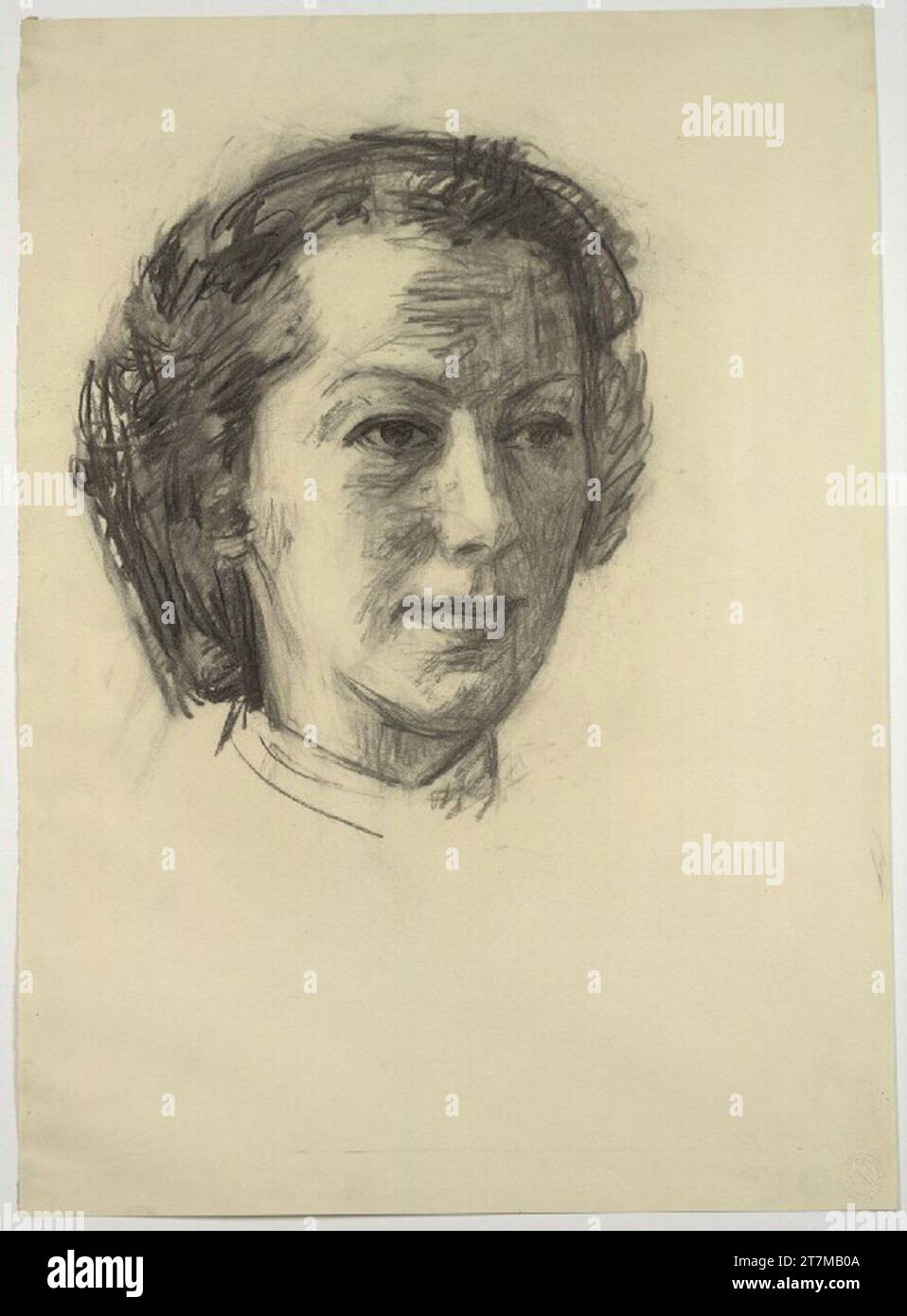 Walther Gamerith Portrait of a woman. Coal Stock Photo - Alamy