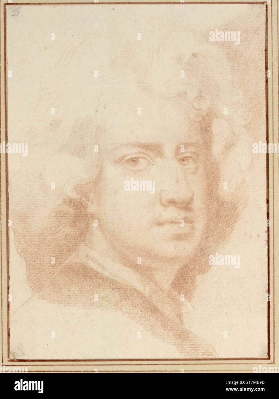 Godfrey Kneller Self -portrait of the artist (head). Um pressure of a ...