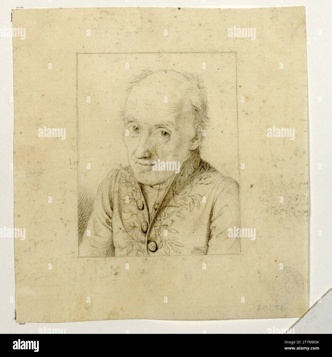 Dominique Vivant Denon Male portrait. Graphite pencil Stock Photo - Alamy