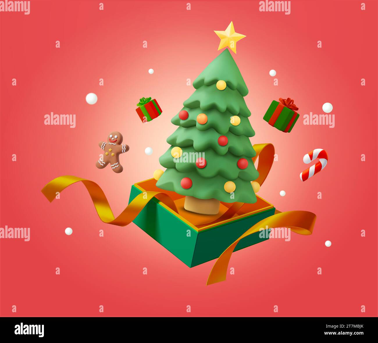 3d christmas gift banner concept with gift boxes, golden ribbon ...