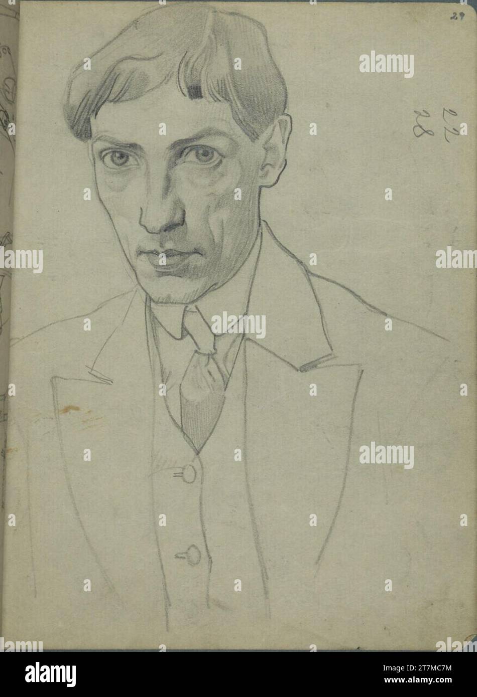 Franz Wacik Self-Portrait. Pencil 1915 , 1915 Stock Photo - Alamy