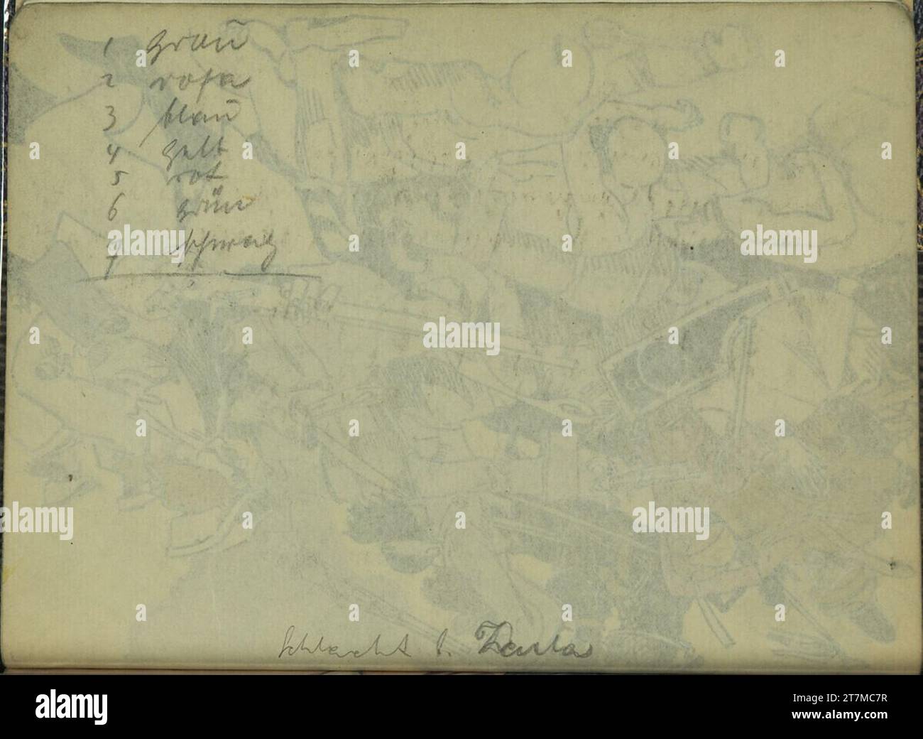 Franz Wacik Color information; Labeling. Pencil 1915 , 1915 Stock Photo ...