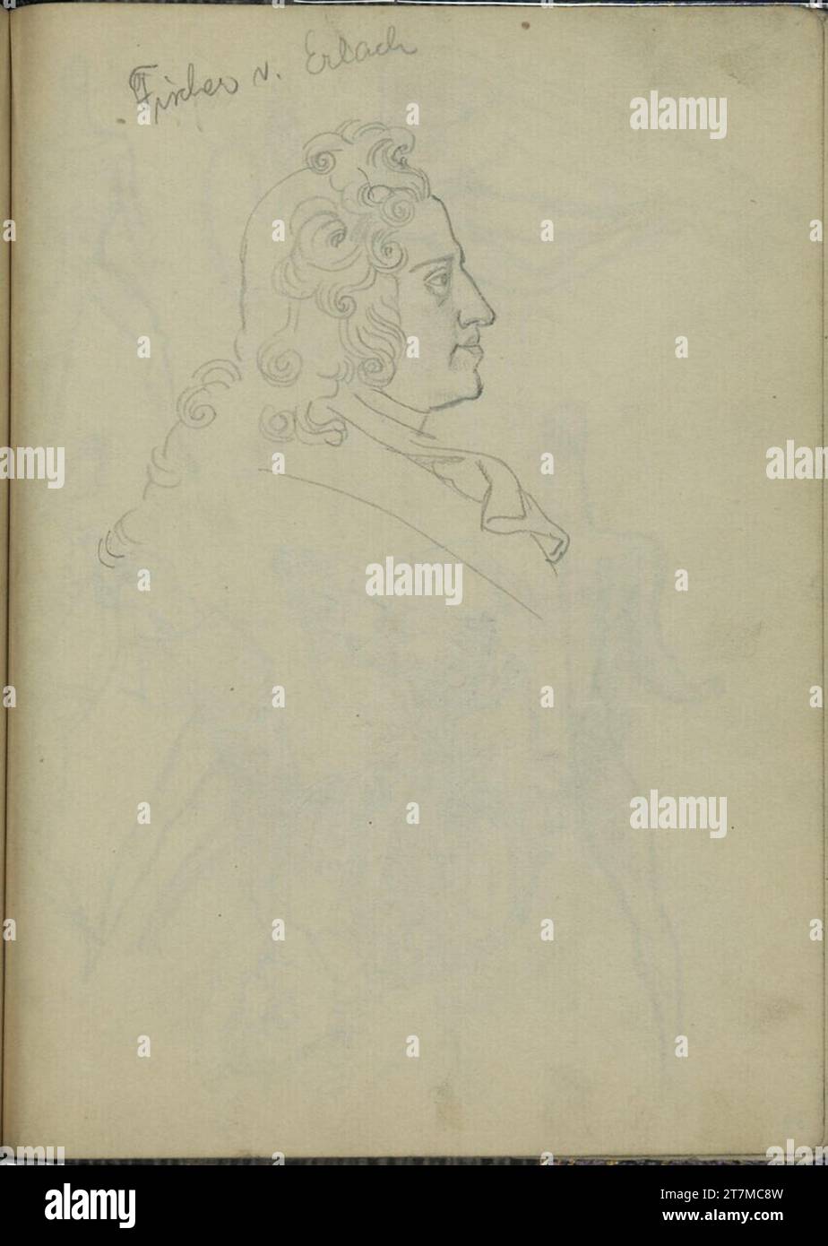 Franz Wacik Portrait Fischer from Erlachs in profile (head -standing in ...