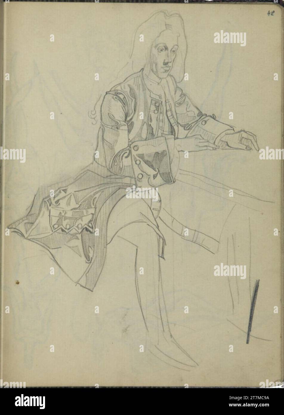 Franz Wacik Sitting noble man. Pencil 1915 , 1915 Stock Photo - Alamy