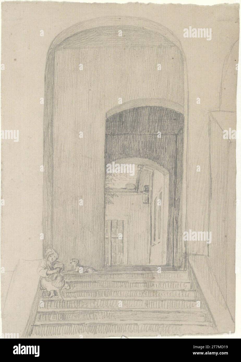 Matthias Rudolf Toma View over stairs through a gate into an inner ...