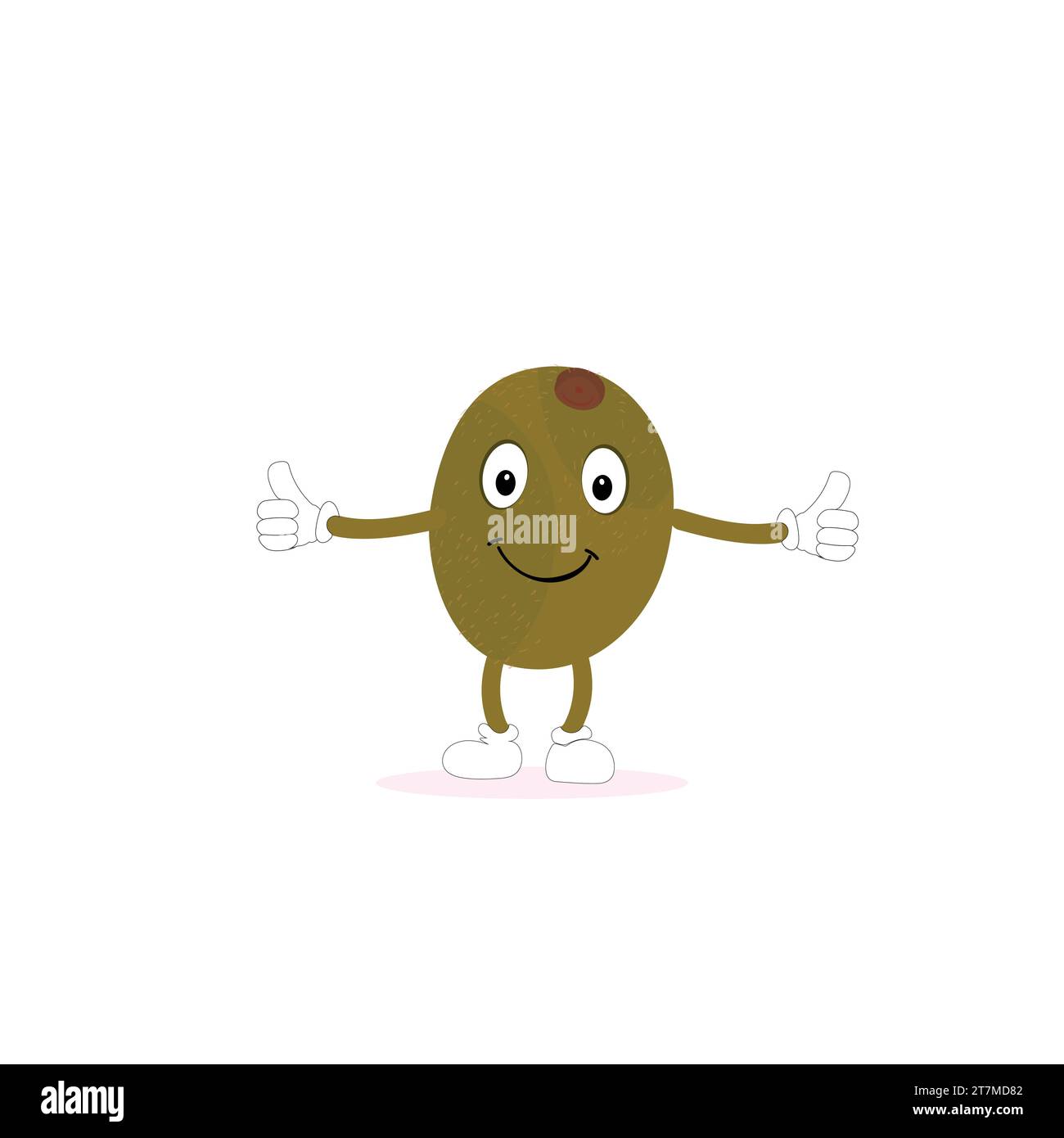 Kiwi fruit smiles. Cute cartoon emoticons. Emoji icons. Kiwi character ...
