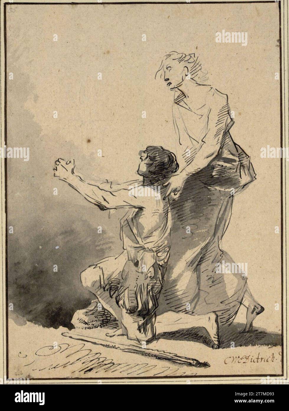 Christian Wilhelm Ernst Dietrich The lost Son. Leading handle, spring ...