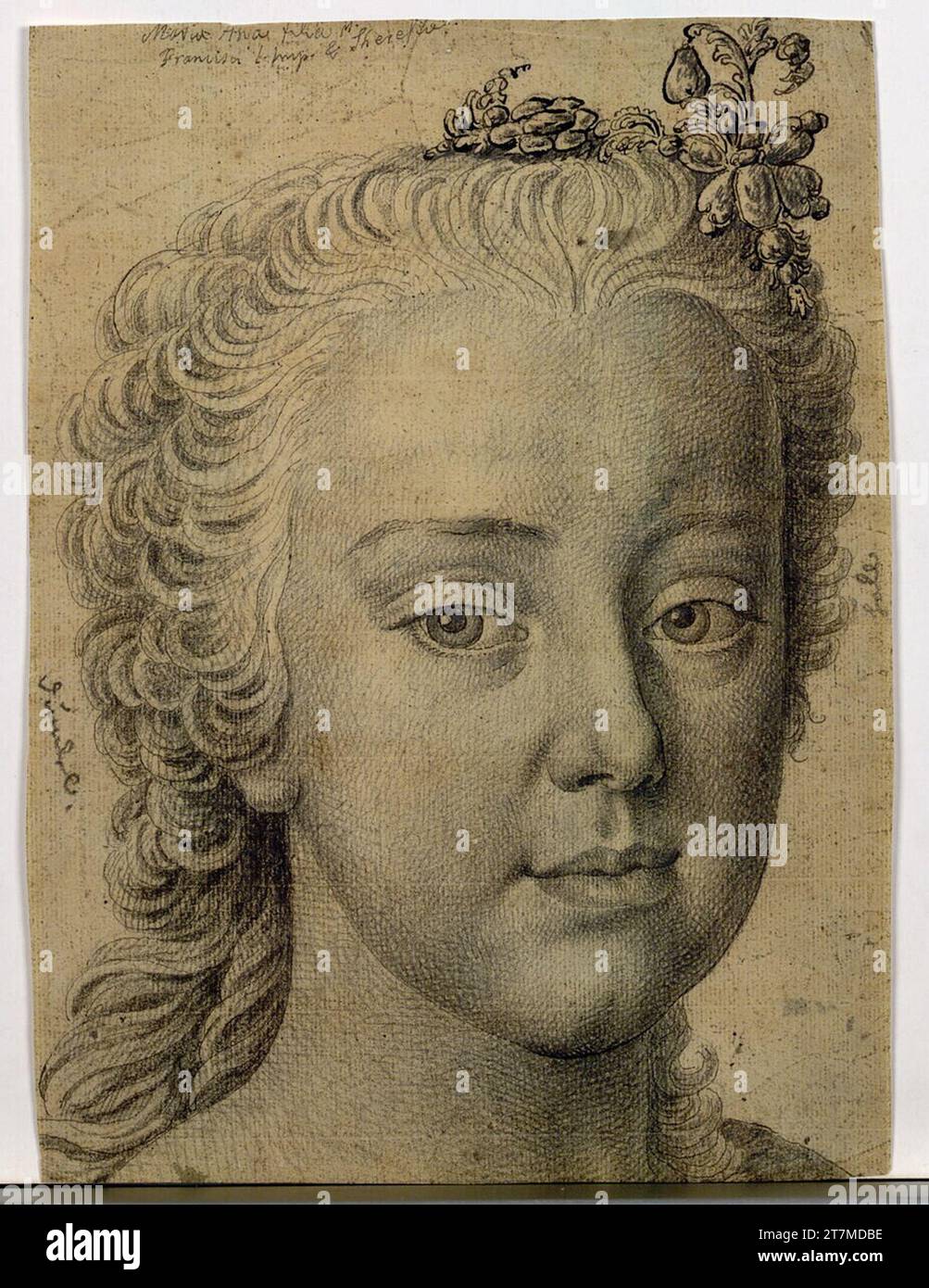 Martin van Meytens der Jüngere Maria Anna. Feder, black chalk Stock ...