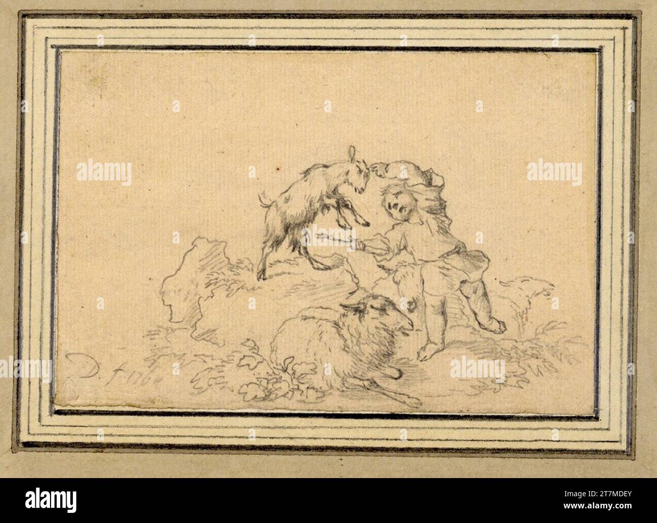 Christian Wilhelm Ernst Dietrich Child with sheep and quill ...