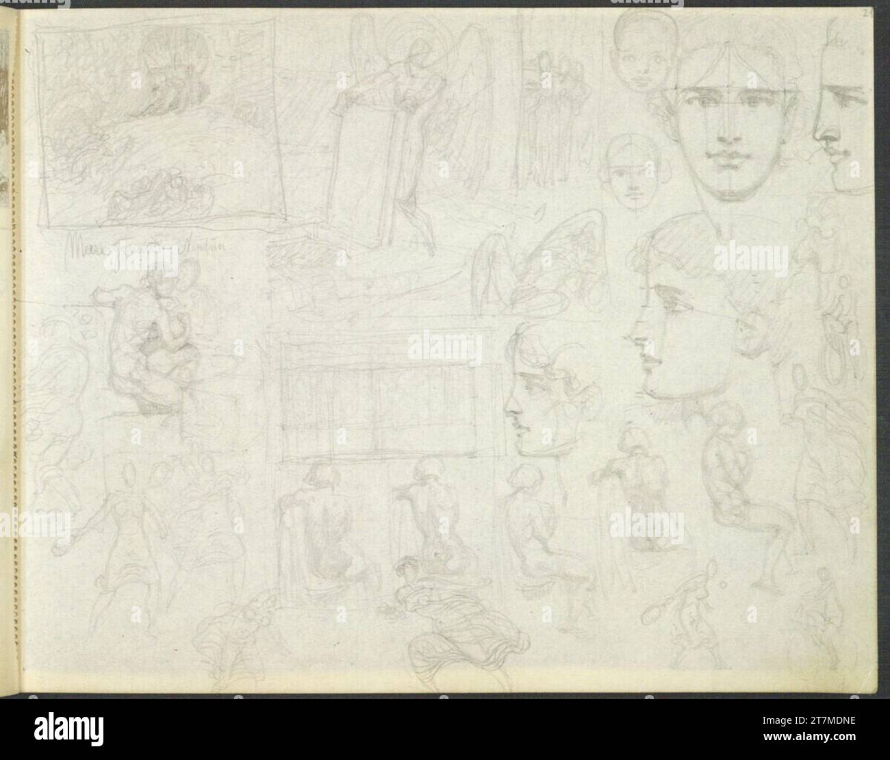 Alexander Rothaug Different sketches. Pencil around 1930 Stock Photo ...