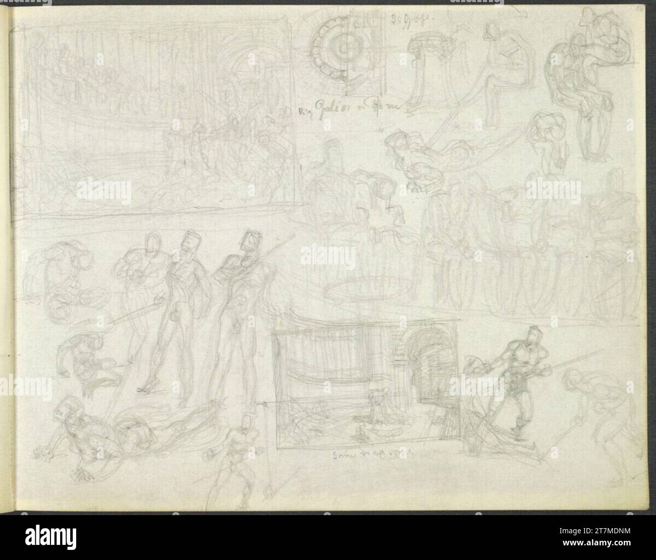 Alexander Rothaug Different sketches. Pencil around 1930 Stock Photo ...