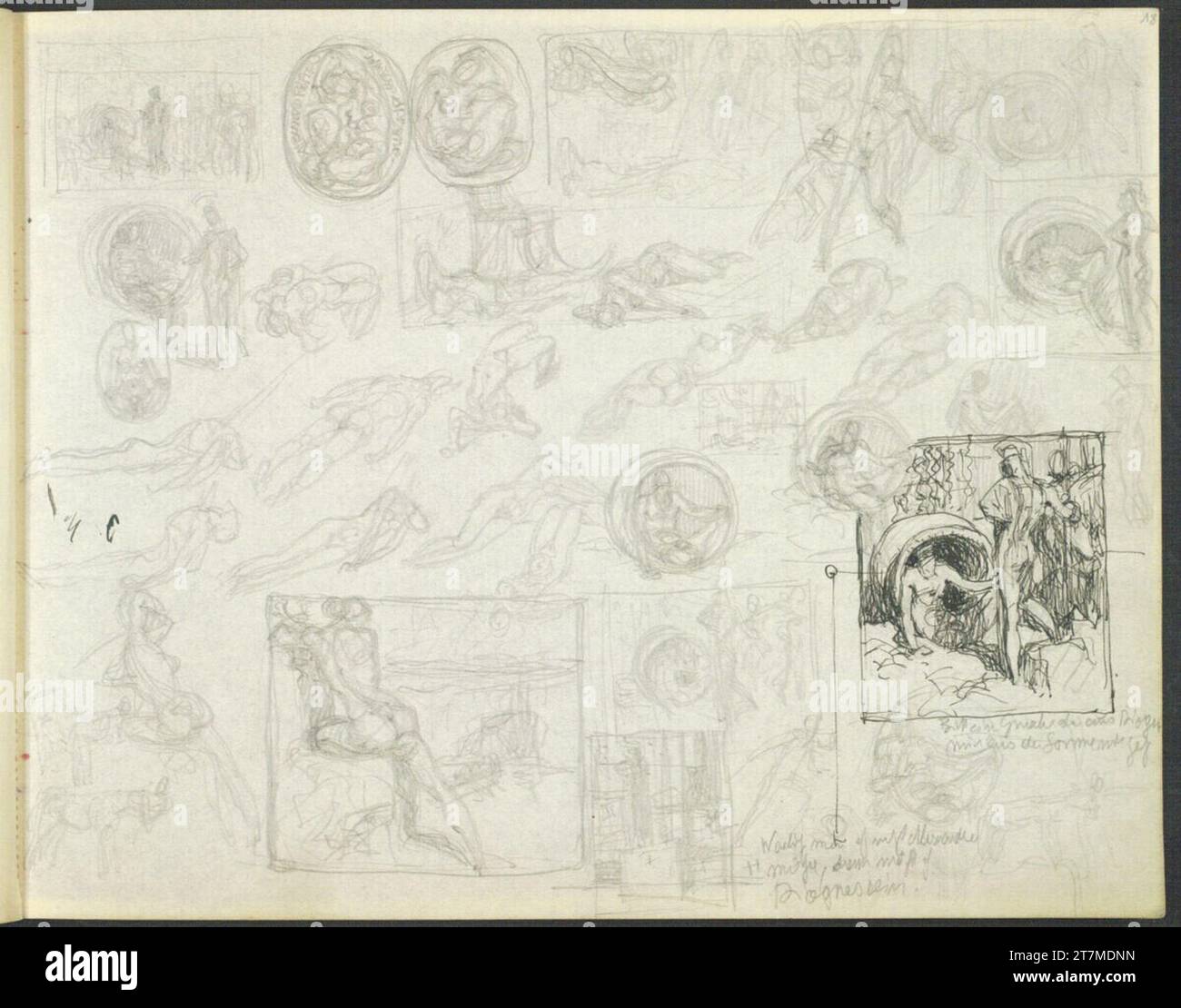 Alexander Rothaug Different sketches. Pencil; Ink spring around 1930 ...