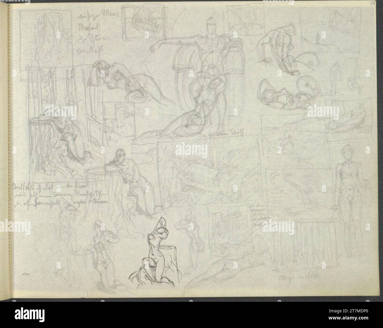 Alexander Rothaug Different sketches. Pencil; Ink spring around 1930 ...