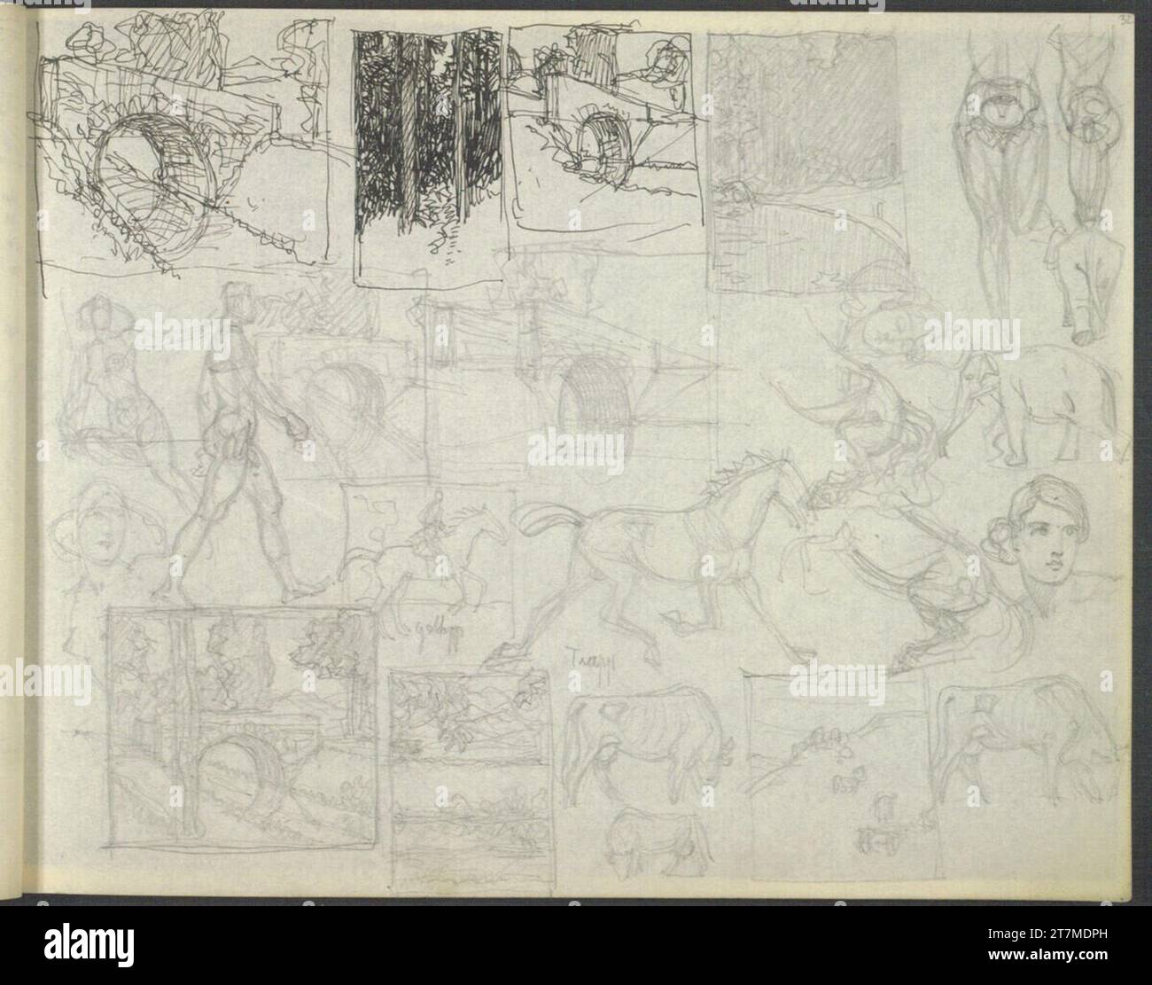 Alexander Rothaug Different sketches. Pencil; Ink spring around 1930 ...