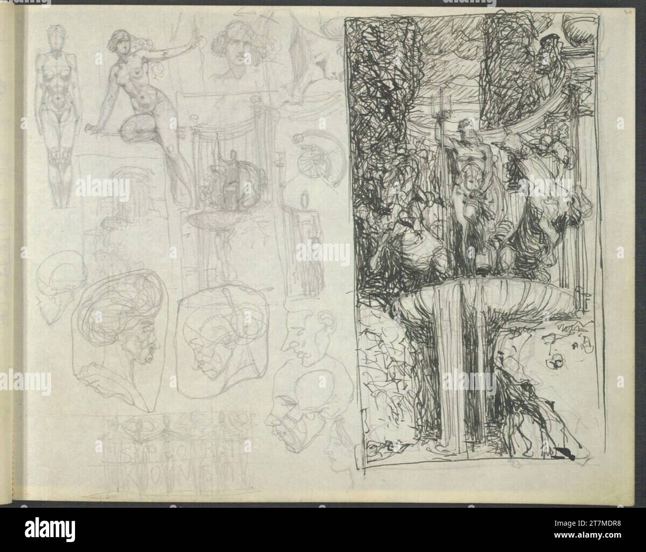 Alexander Rothaug Different sketches. Pencil; Ink spring around 1930 ...