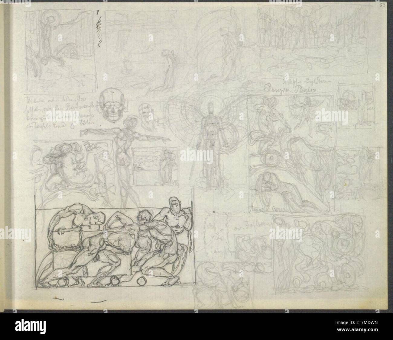 Alexander Rothaug Different sketches. Pencil; Ink spring around 1930 ...