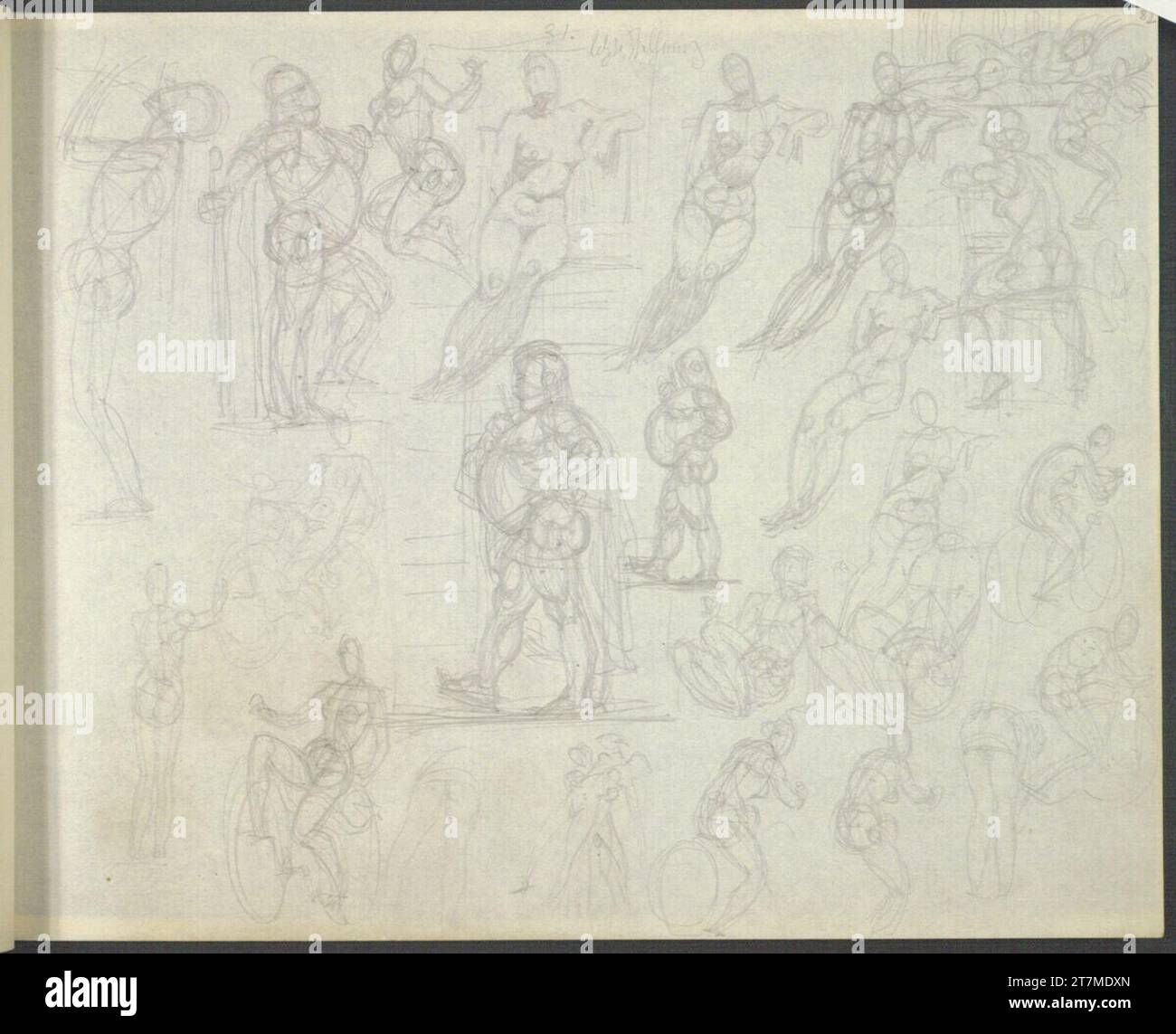 Alexander Rothaug Different sketches. Pencil around 1930 Stock Photo ...