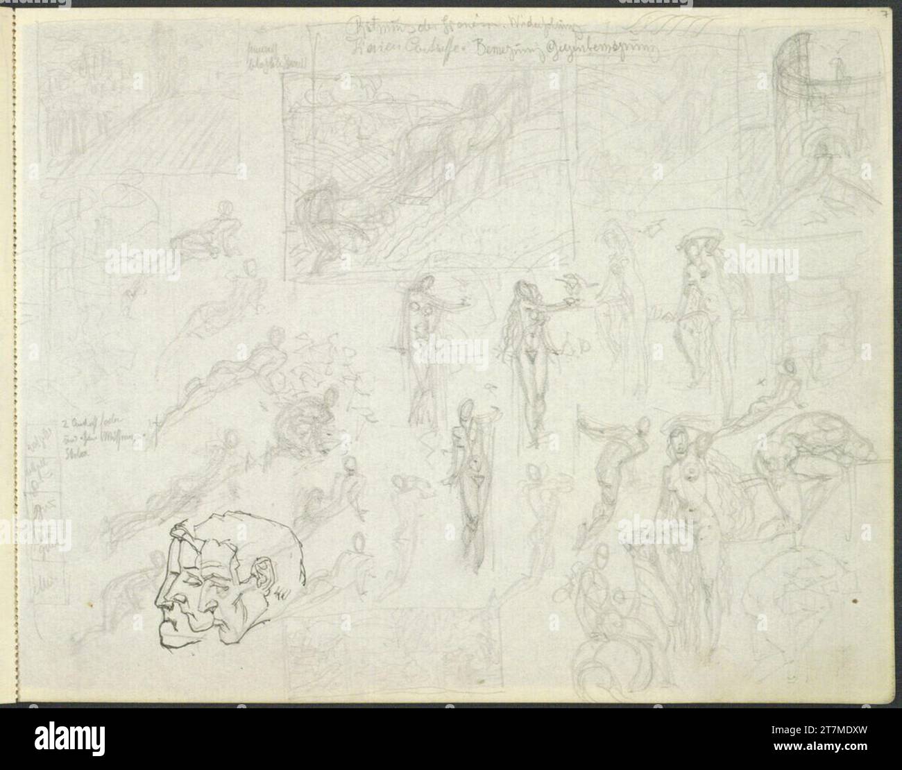 Alexander Rothaug Different sketches. Pencil; Ink spring around 1930 ...