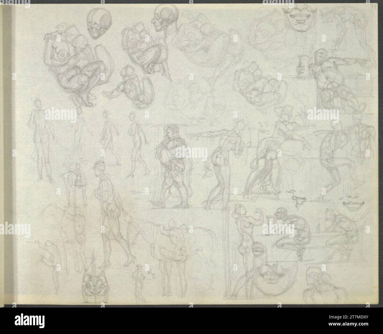 Alexander Rothaug Different sketches. Pencil around 1930 Stock Photo ...