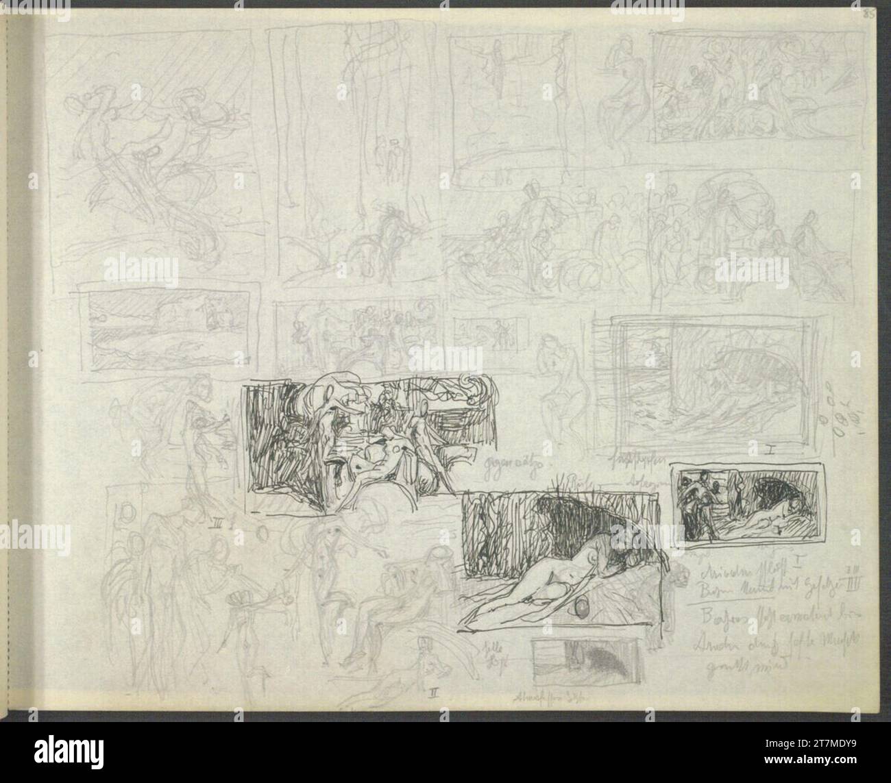 Alexander Rothaug Different sketches. Pencil; Ink spring around 1930 ...