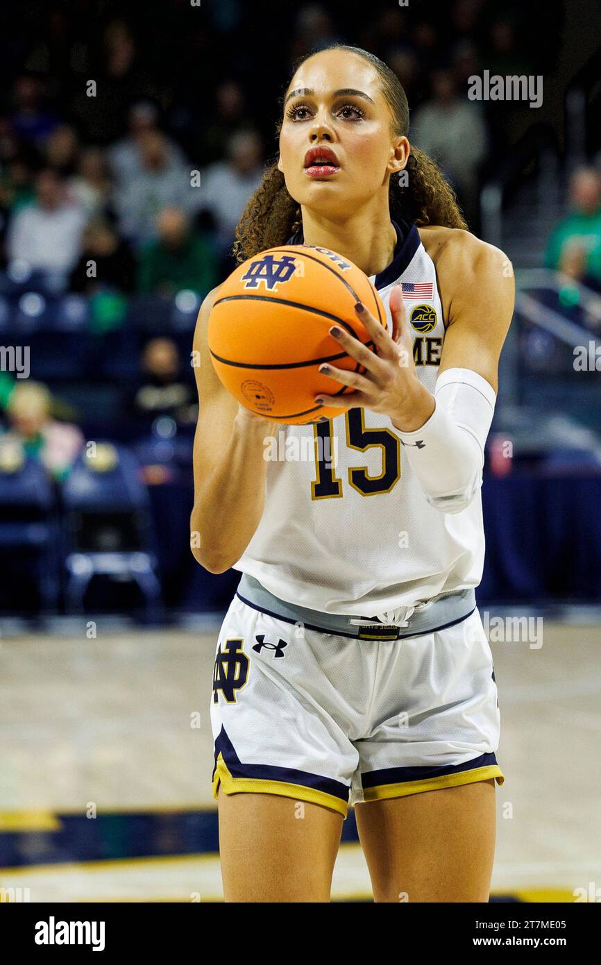 South Bend, Indiana, USA. 15th Nov, 2023. Notre Dame forward Natalija ...