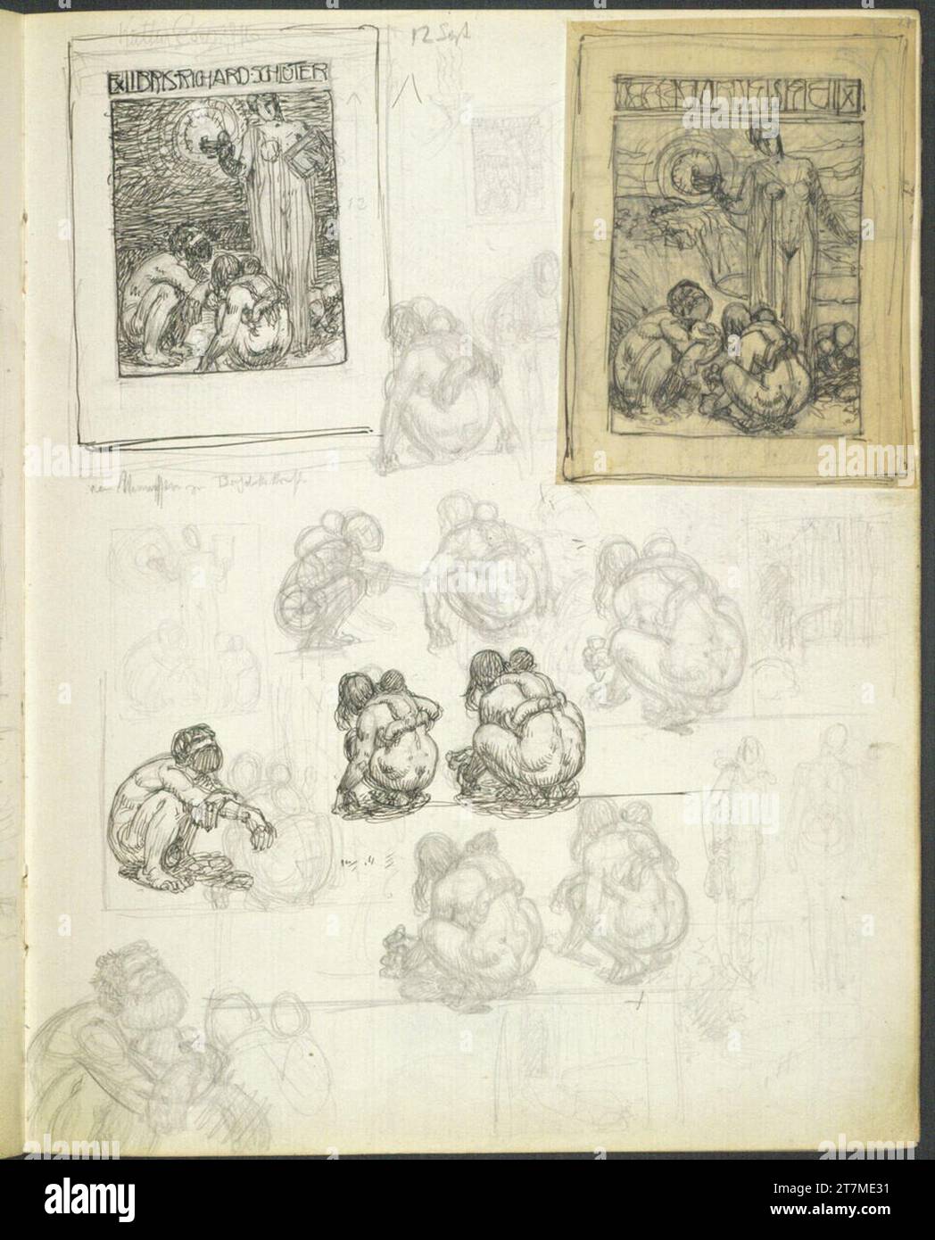 Alexander Rothaug Different sketches; "Exlibris Richard Schlüter ...