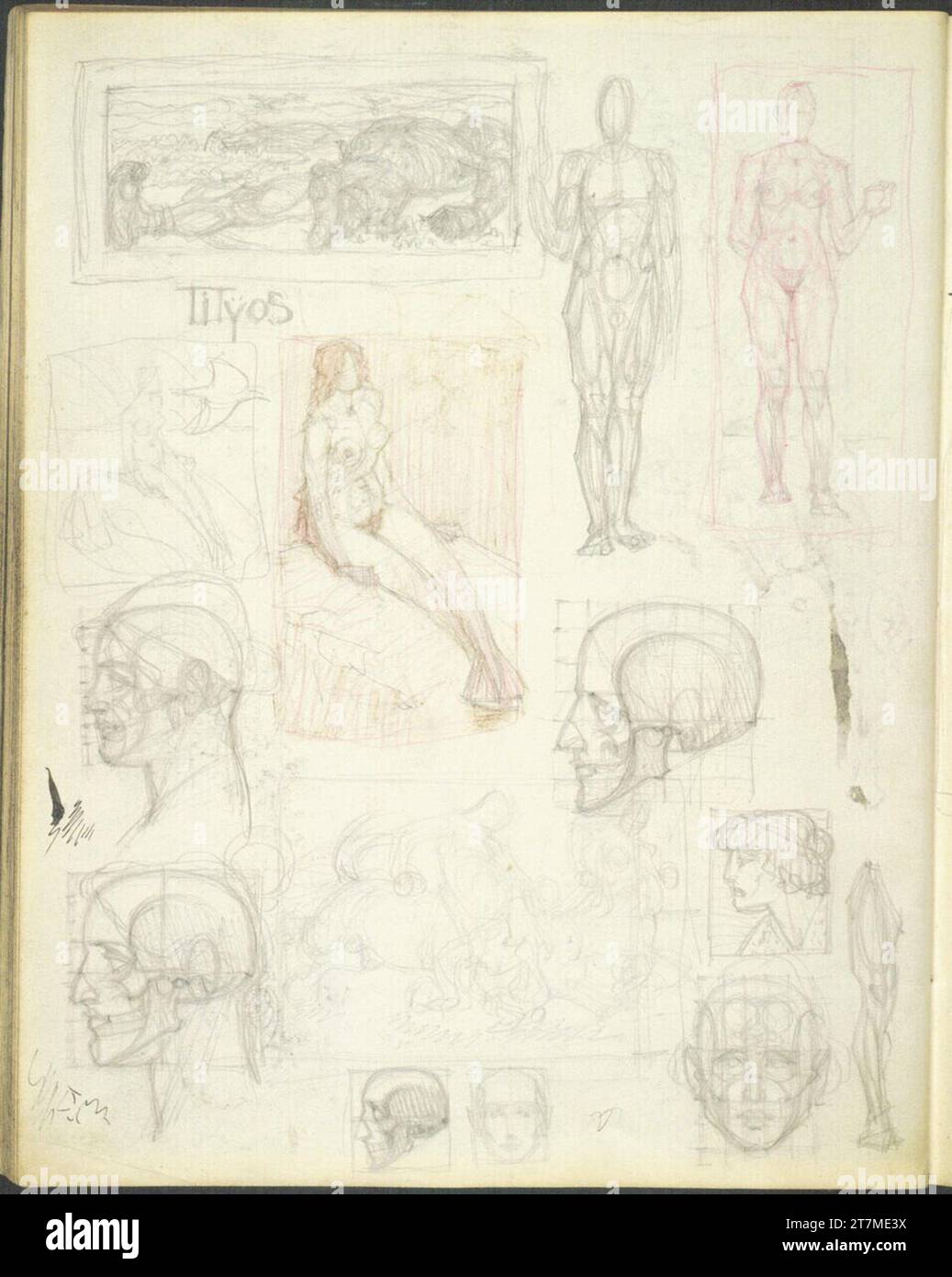 Alexander Rothaug Different sketches; "TiTyos". Pencil; color pencil ...