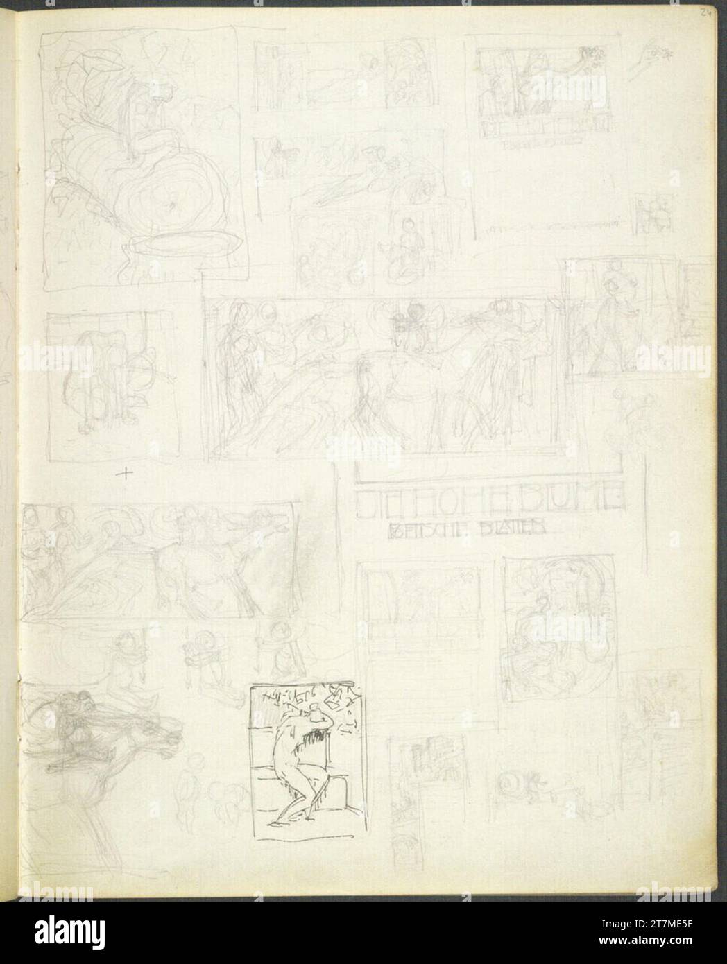 Alexander Rothaug Different sketches; "The High Flower". Pencil; Ink ...