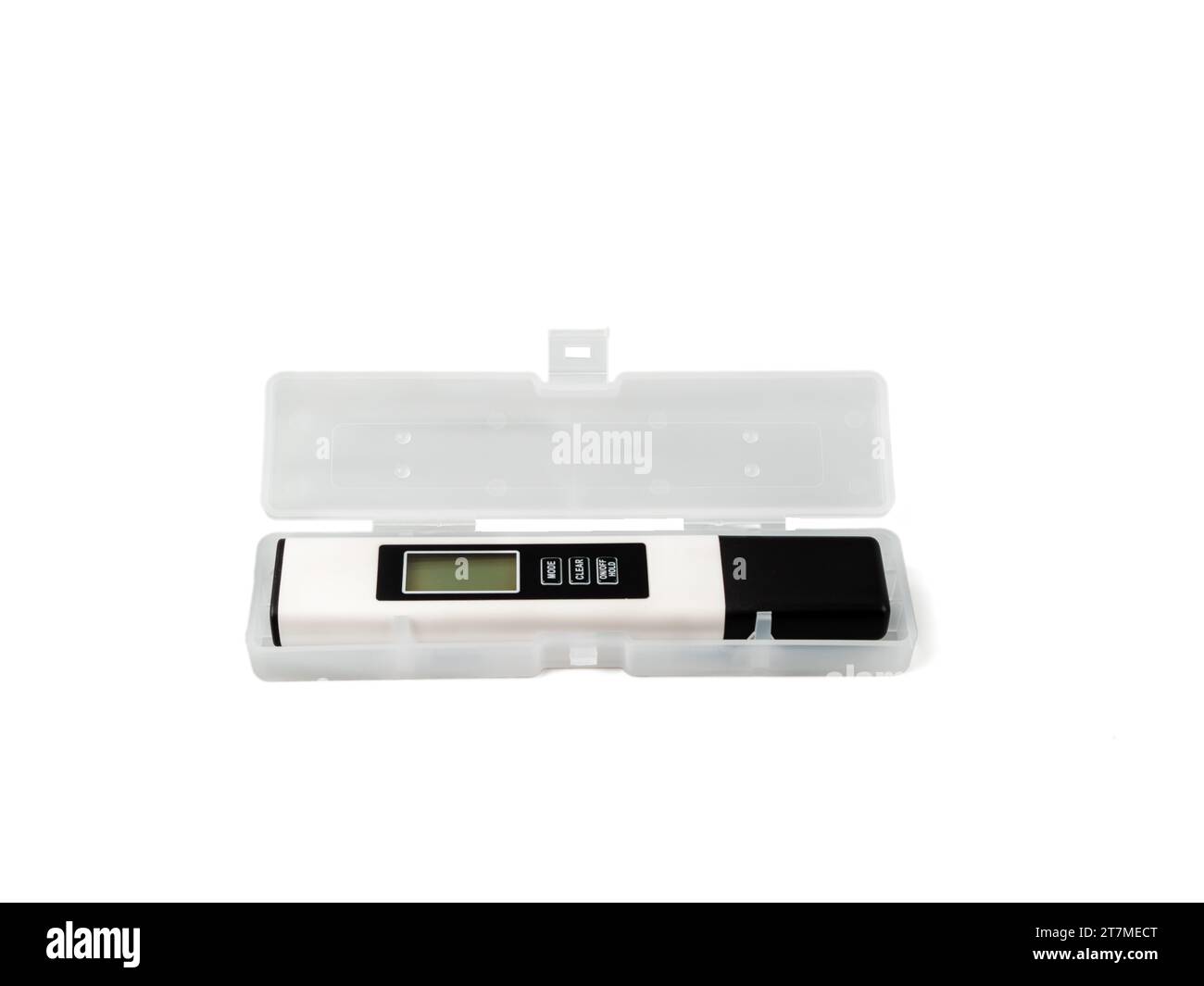 Water quality tester on a white background. Device for measuring water ...