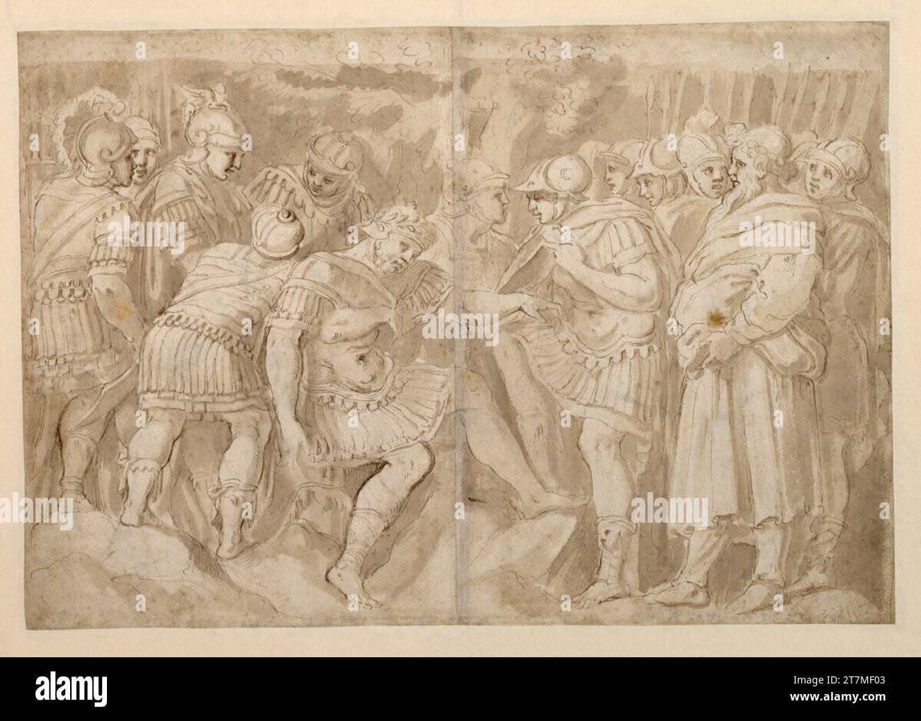 Girolamo Sellari gen. da Carpi The wounded scipio. Feather; Sepia ...