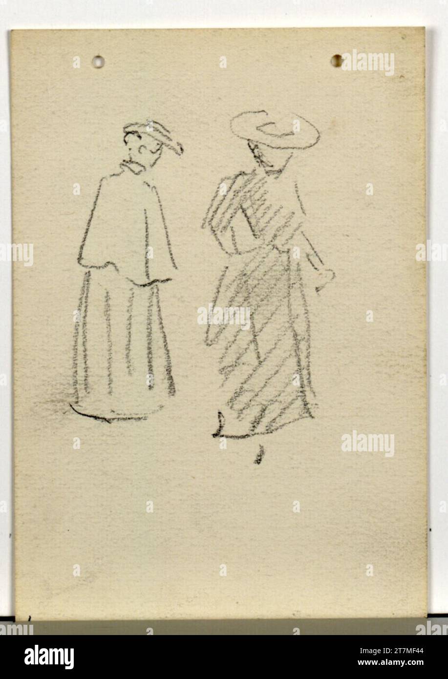 Josef Engelhart Two female robe studies. Pencil Stock Photo - Alamy
