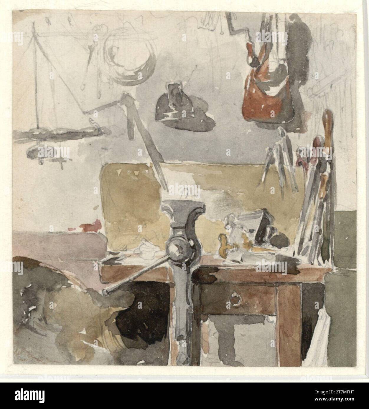 Peter Fendi Workbench with vice (study for "the attachment ...