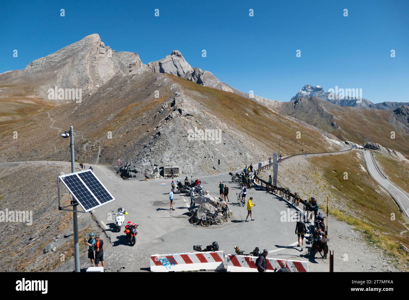 road towards Col d'Angel at the border between France and Italy Stock ...