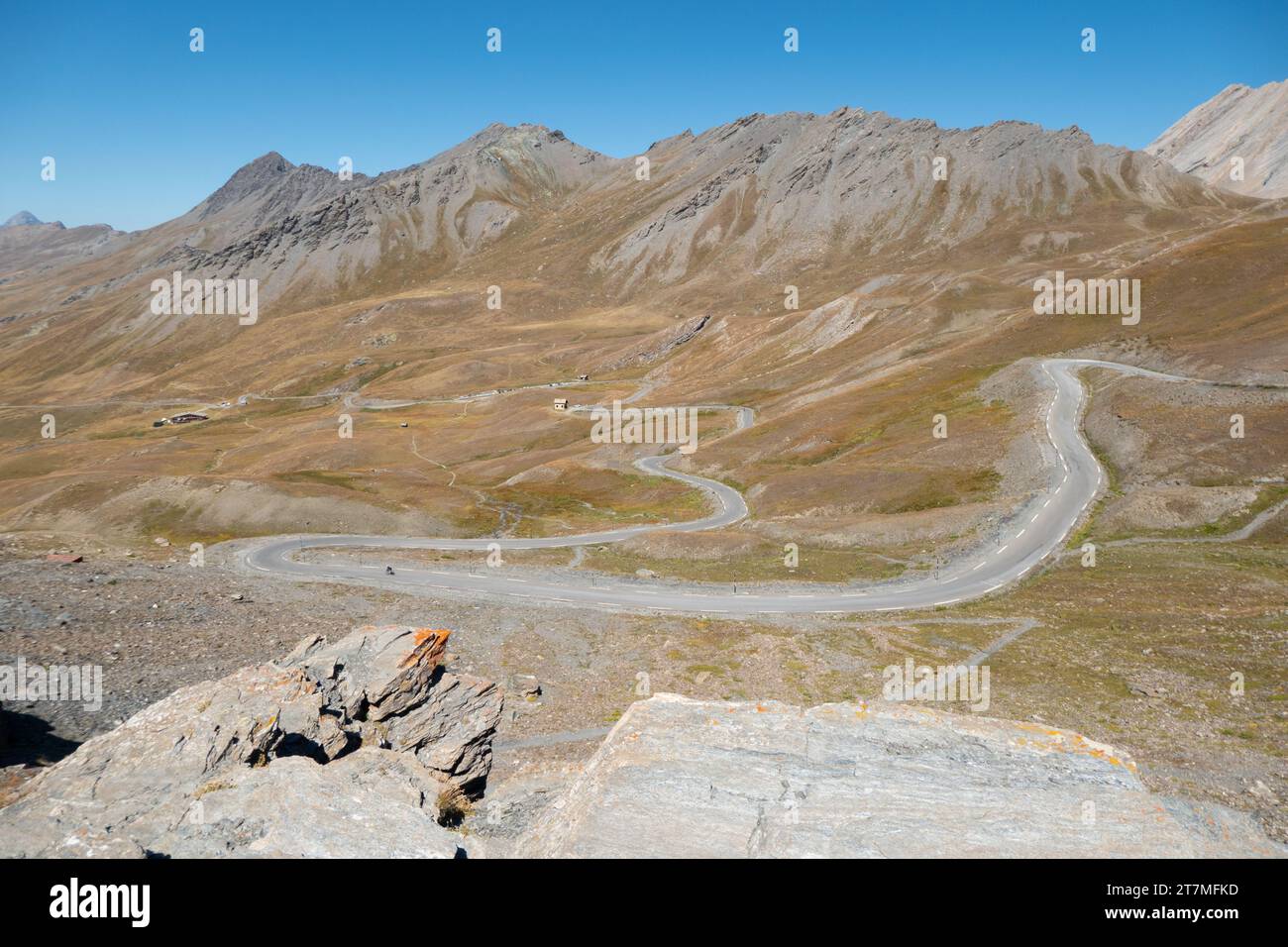 road towards Col d'Angel at the border between France and Italy Stock ...