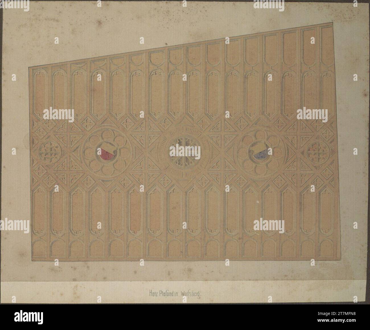 Johann Julius Romano von Ringe Draft to the wooden ceiling in Wolfsberg ...